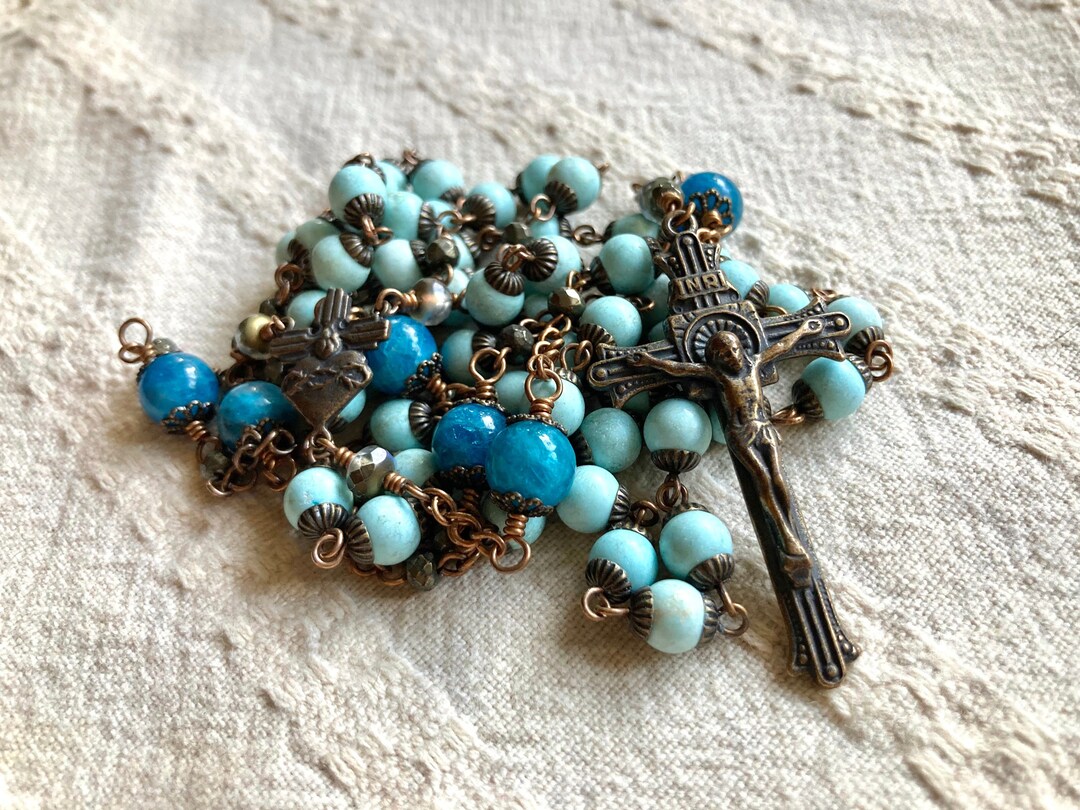 Art Deco Style Handmade Wire Rosary With Semiprecious Stones ...