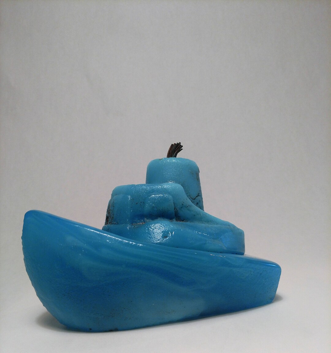 Opaque Blue Tugboat - Etsy