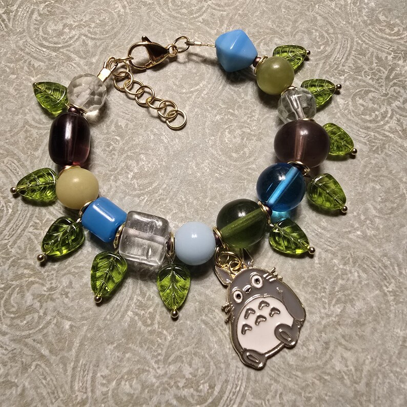 Blue Skies & Totoro Studio Ghibli Charm Bracelet Stainless Steel, Czech ...