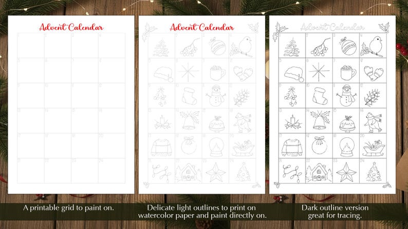 Watercolor Advent Calendar | Paint Your Own Christmas Countdown ...