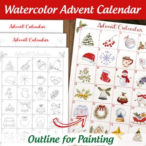 Watercolor Advent Calendar | Paint Your Own Christmas Countdown ...