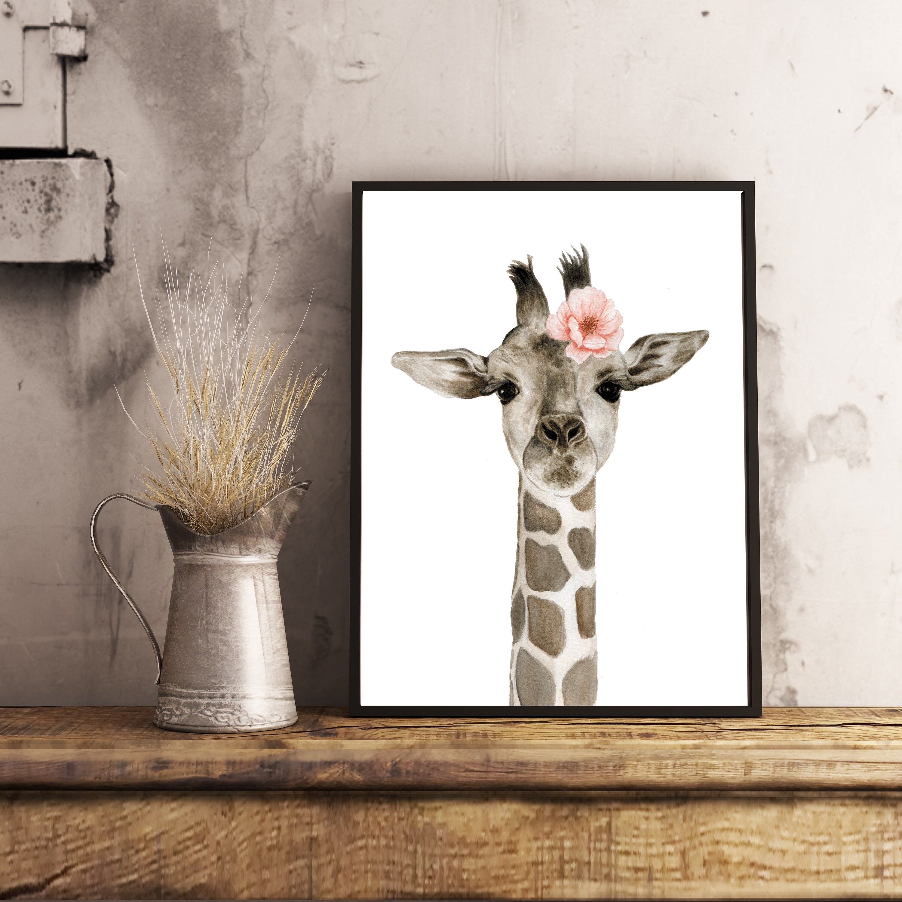 Nursery Giraffe Print Animal Prints for Nursery Safari - Etsy