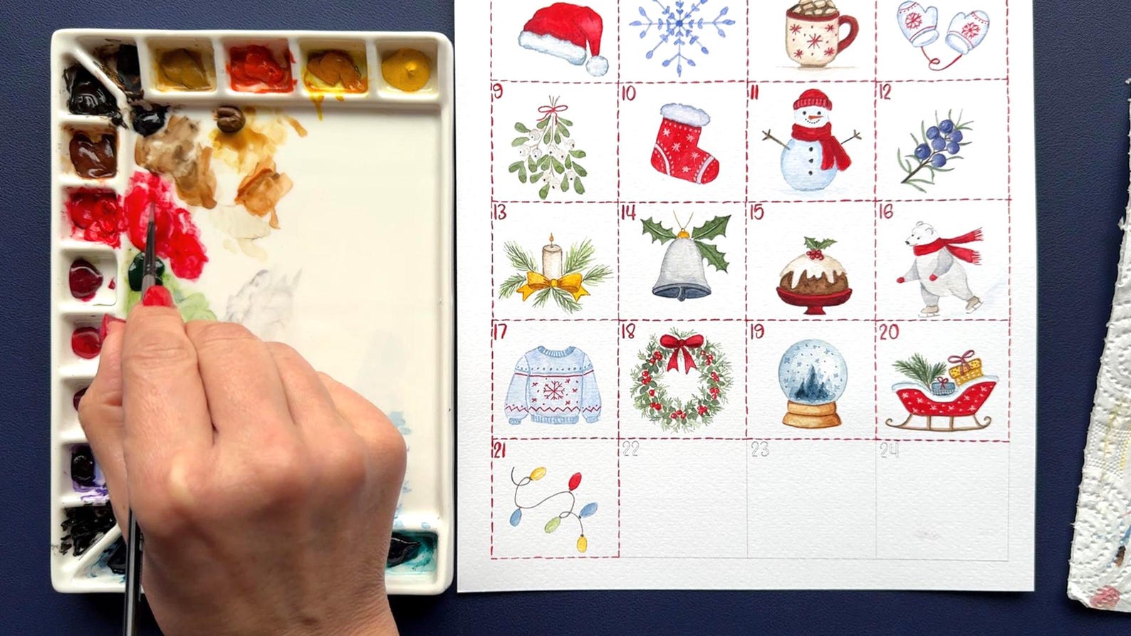 Watercolor Advent Calendar | Paint Your Own Christmas Countdown ...