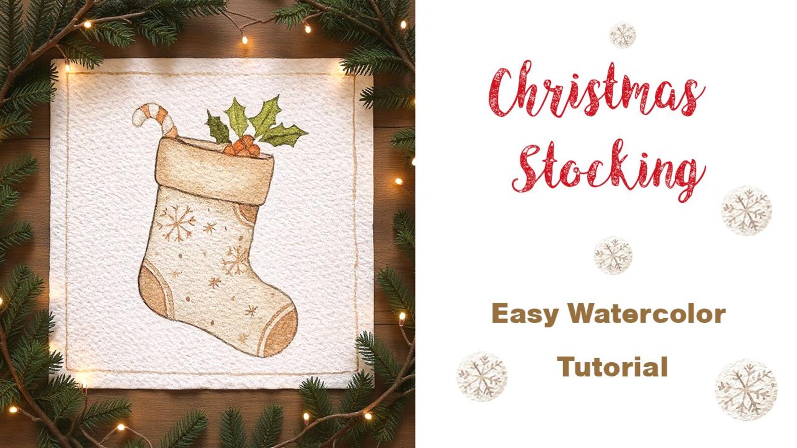Christmas Stocking Watercolor Card | Outline Drawing Template for ...