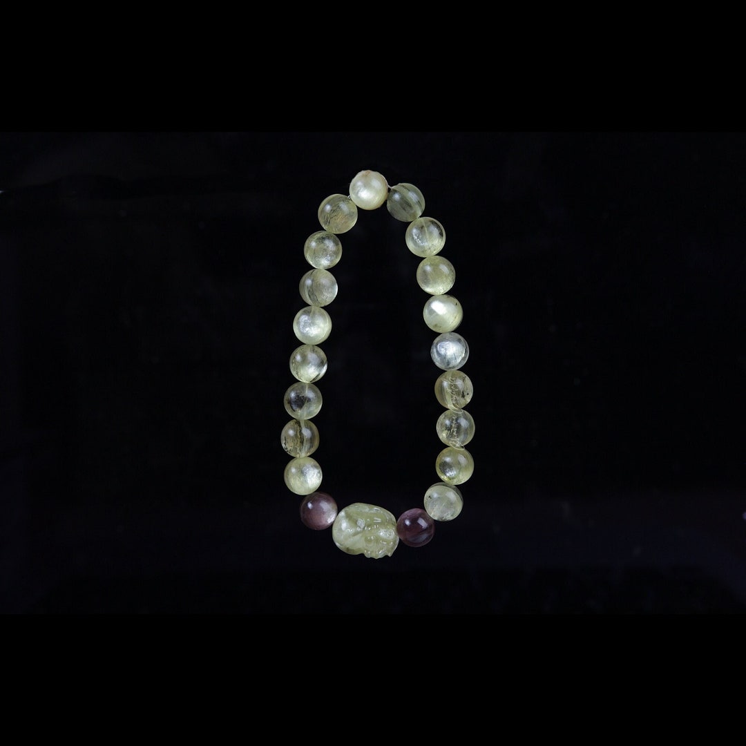 Gem Muscovite Pixiu Bracelet - 9mm Round Beads - Stretchy Elastic ...