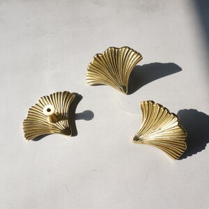 Solid Brass Leaf Knobs Cabinet Pull Knobs Gold Leaves Dresser Knob Pull Kitchen Door Handle Knob ...