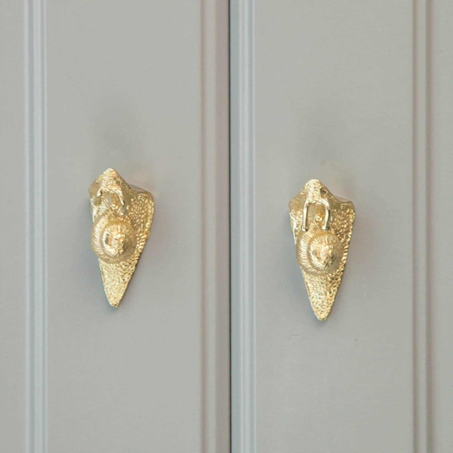 Solid Brass Snails Knobs Drawer Knobs Pulls Kitchen Cabinet Pulls Handle Exquisite Dresser Knobs ...