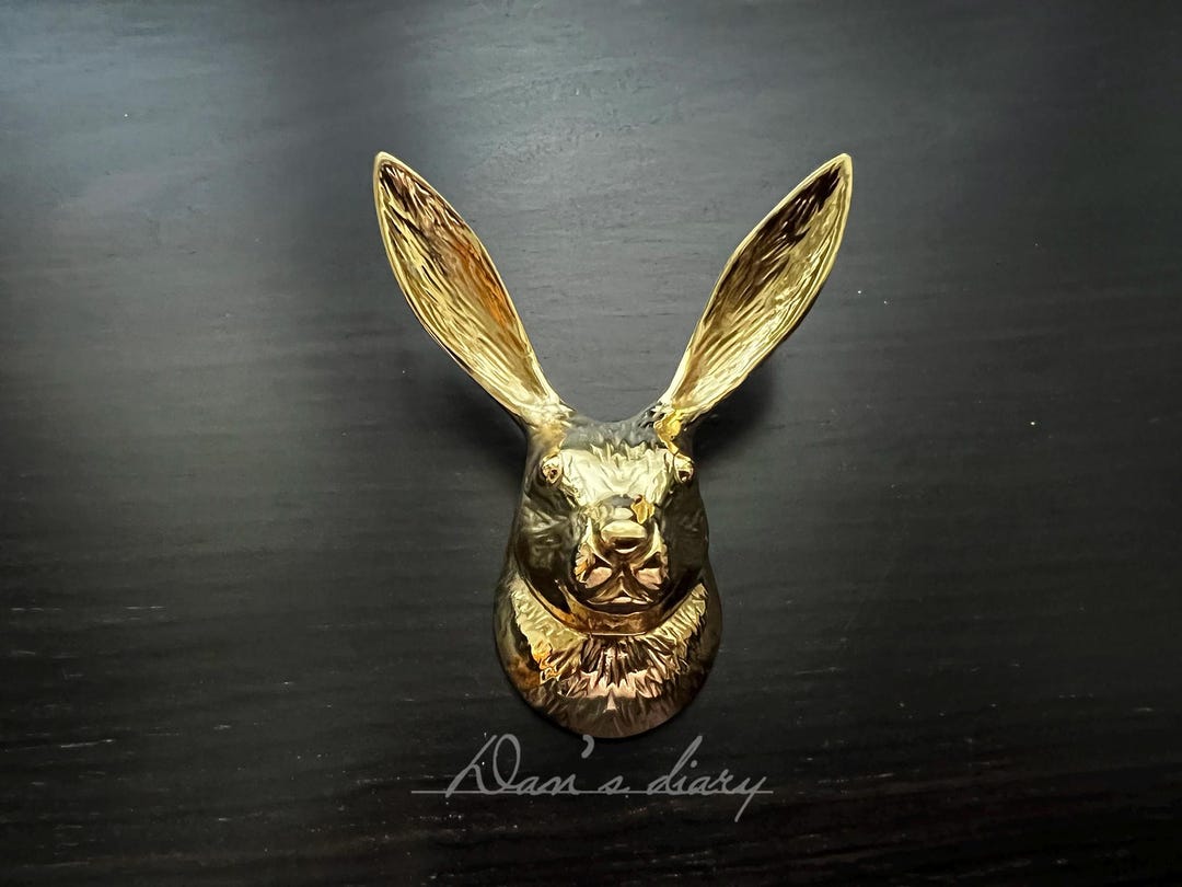 Brass Rabbit Knobs Modern Gold Knobs Decor Dresser Knobs Pulls Child Gift Drawer Knob Kitchen ...