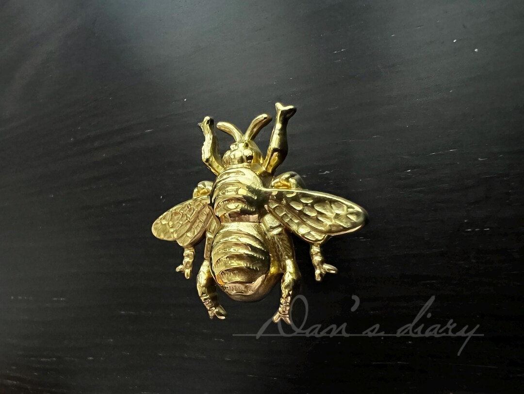 Solid Brass Bee Drawer Knob: Animal Cabinet Pull Handle - Etsy