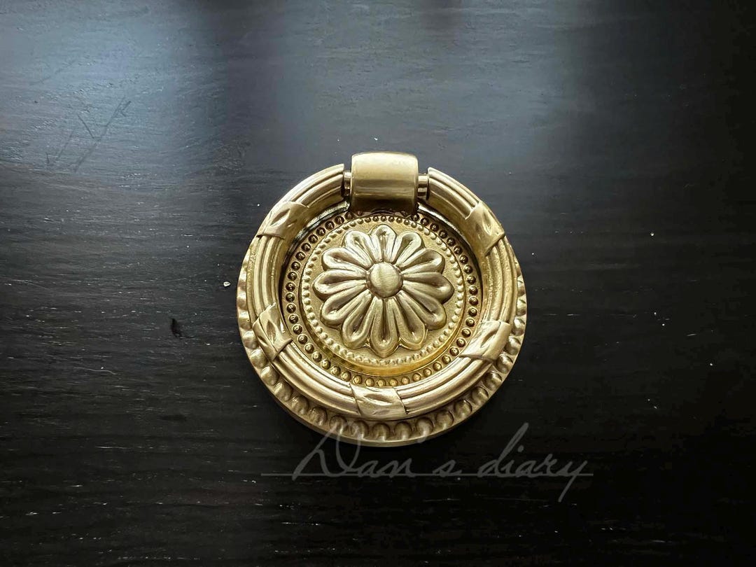 Brass Drop Ring Pull Drawer Pulls Cabinet Pulls Dresser Pulls Closet ...