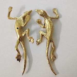 Solid Brass Gecko Knobs Drawer Knobs Pulls Kitchen Cabinet Pulls Handle Exquisite Dresser Knobs ...