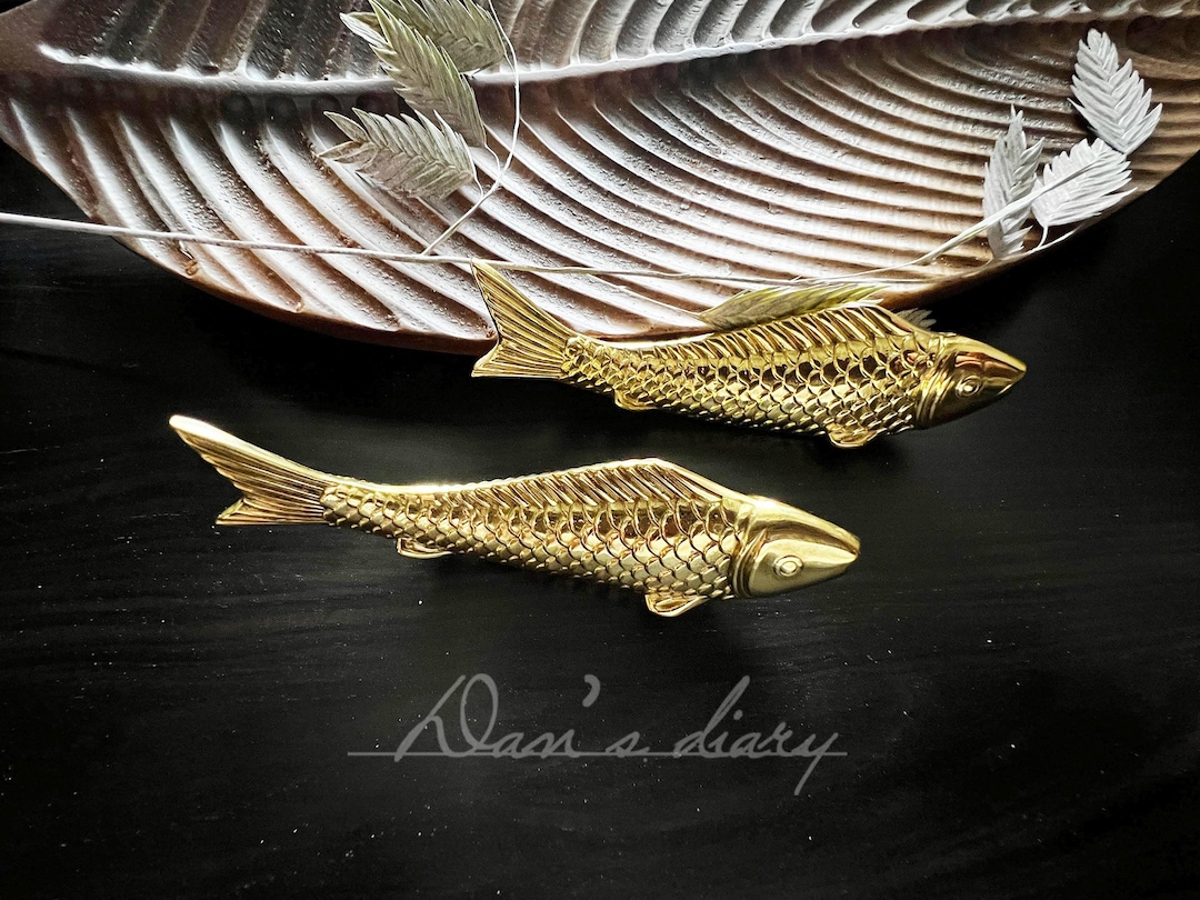 Fish Brass Knobs Kitchen Pulls and Knobs Cabinet Handles Knobs Nordic ...