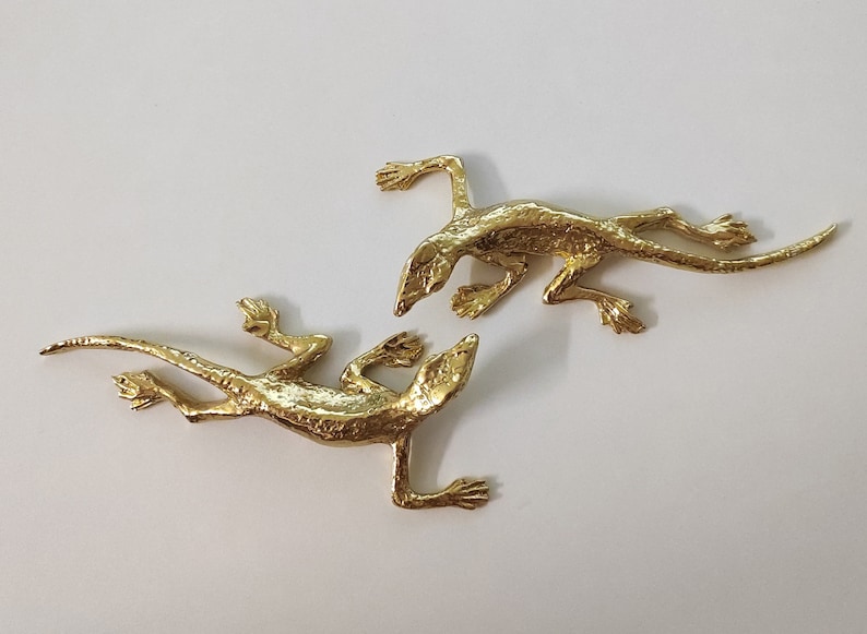Solid Brass Gecko Knobs Drawer Knobs Pulls Kitchen Cabinet - Etsy