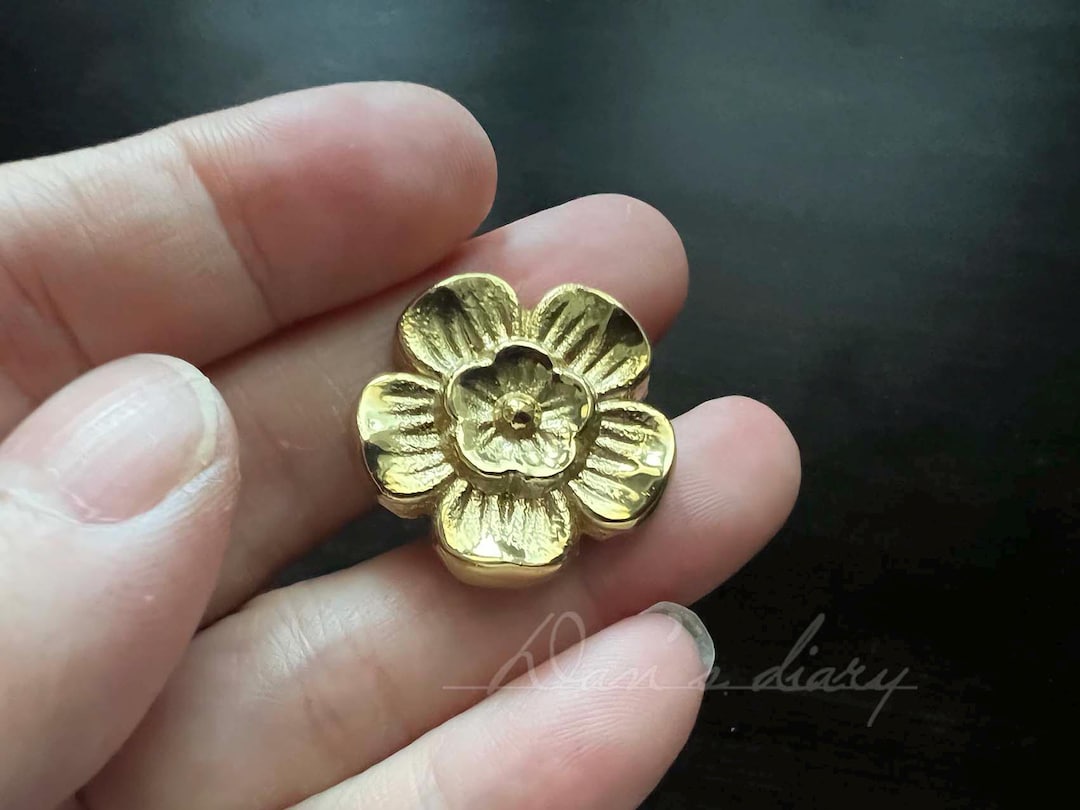 Solid Brass Flower Knobs Pulls Decor Gold Knobs Dresser Knobs Pulls Unique Knobs Drawer Knobs ...