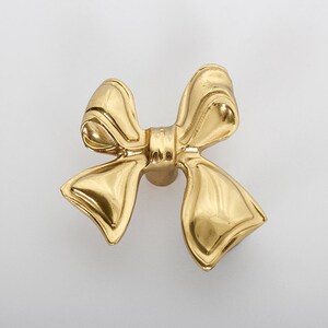 Modern Brass Bow Knobs Pulls Dresser Knob Pull Handles Gold Drawer Knob Pull Girls Room Cabinet ...