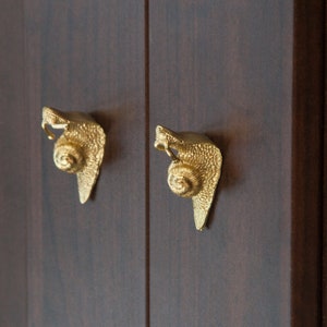 Solid Brass Snails Knobs Drawer Knobs Pulls Kitchen Cabinet Pulls Handle Exquisite Dresser Knobs ...