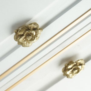 Flower Brass Knobs Kitchen Pulls and Knobs Cabinet Handles Knobs Nordic Style Drawer Knobs Pulls ...