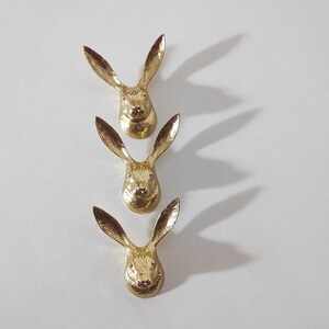 Brass Rabbit Knobs Modern Gold Knobs Decor Dresser Knobs Pulls Child Gift Drawer Knob Kitchen ...