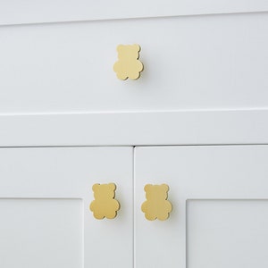 Solid Brass Bear Knobs Dresser Knob Pull Cupboard Knob Drawer Pulls ...
