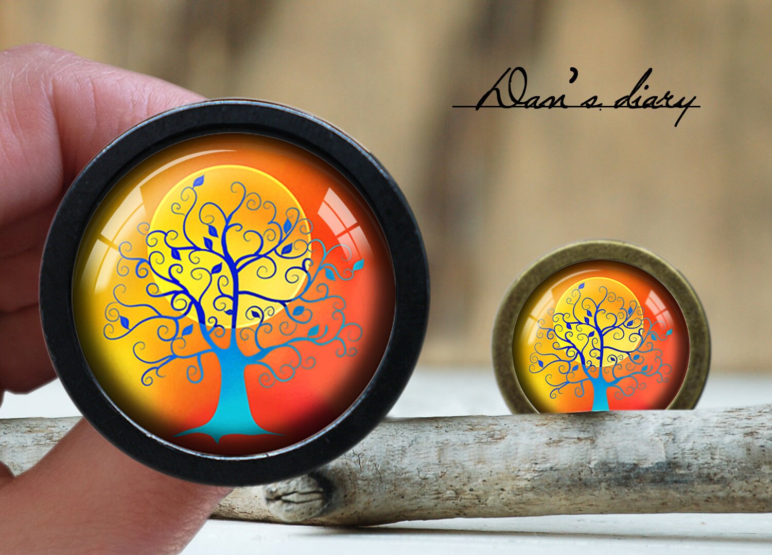 Knobs & Pulls Home & Living Tree of Life Pattern Domed Glass Cabochon ...