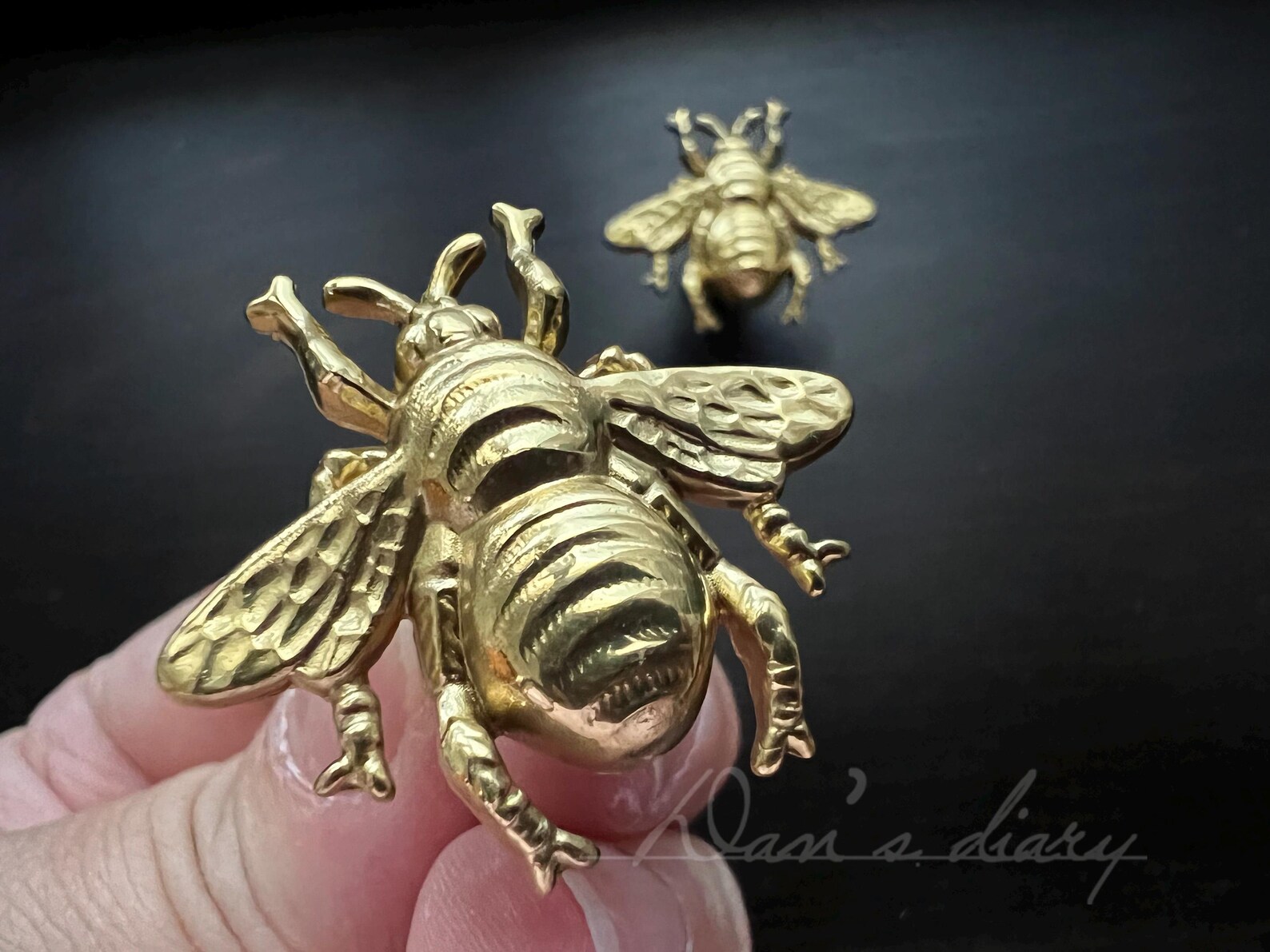 Solid Brass Bee Drawer Knob: Animal Cabinet Pull Handle - Etsy