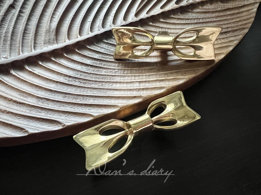 Modern Brass Bow Knobs Pulls Dresser Knob Pull Handles Gold Drawer Knob ...