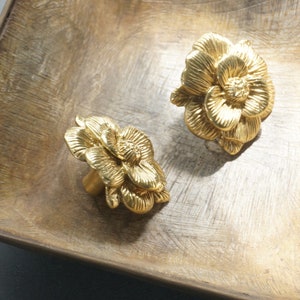 Flower Brass Knobs Kitchen Pulls and Knobs Cabinet Handles Knobs Nordic Style Drawer Knobs Pulls ...