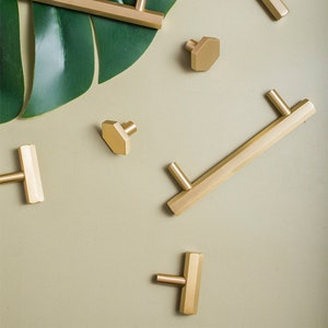 Hexagon Pull Brass Dresser Knob Drawer Pull Handle Retro Kitchen ...