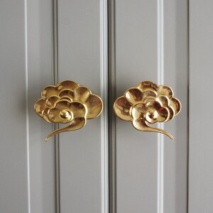 Brass Cloud Knobs Pulls Handles Dresser Knobs Gold Cabinet Knobs Handles Decor Kitchen Cupboard ...