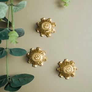 Brass Flower Knobs Kitchen Pulls and Knobs Cabinet Handles Knobs Nordic Style Drawer Knobs Pulls ...