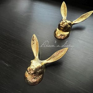 Brass Rabbit Knobs Modern Gold Knobs Decor Dresser Knobs Pulls Child Gift Drawer Knob Kitchen ...