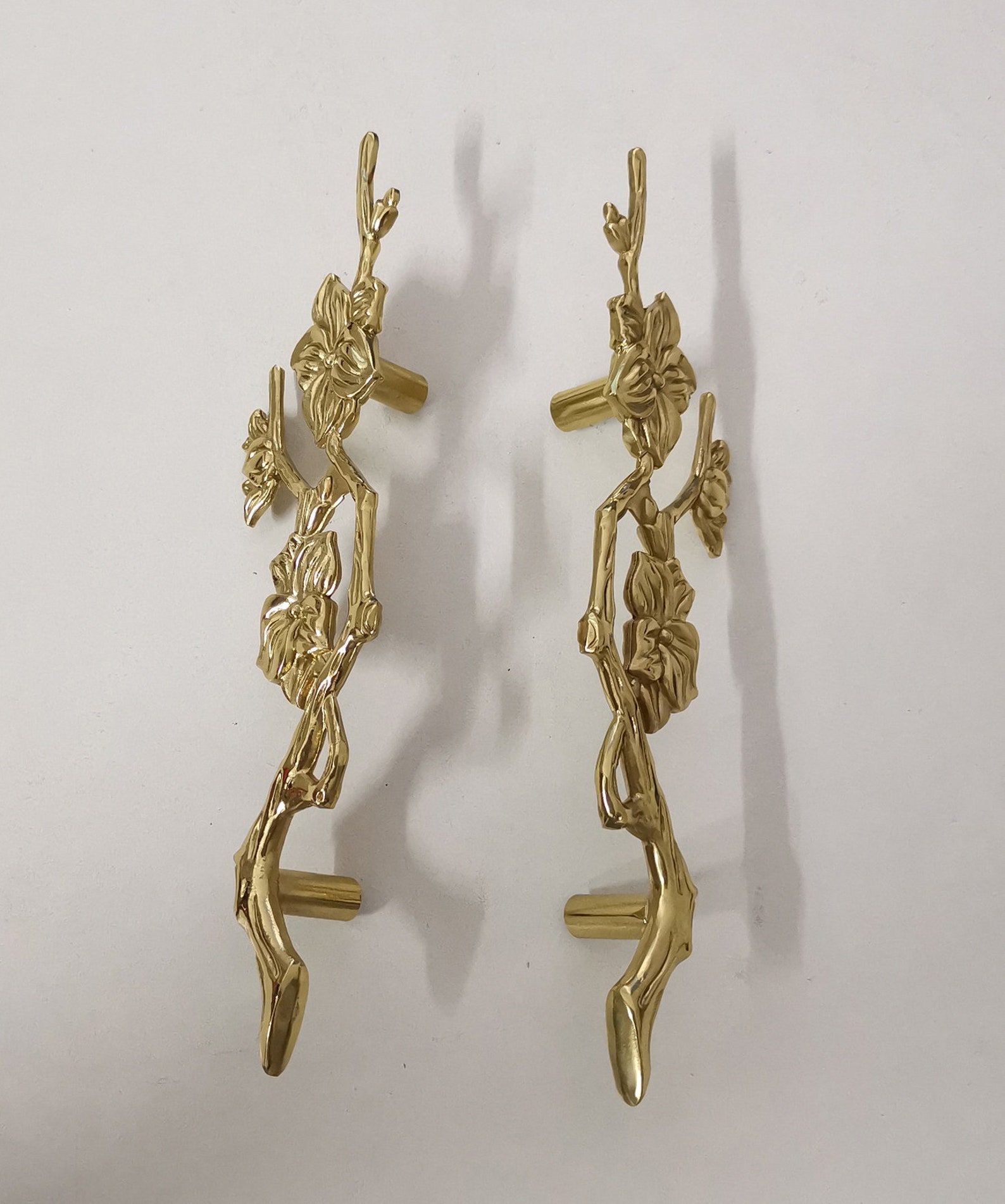 Solid Brass Flower Knob: Gold Dresser Drawer Pull, Cabinet Hardware - Etsy