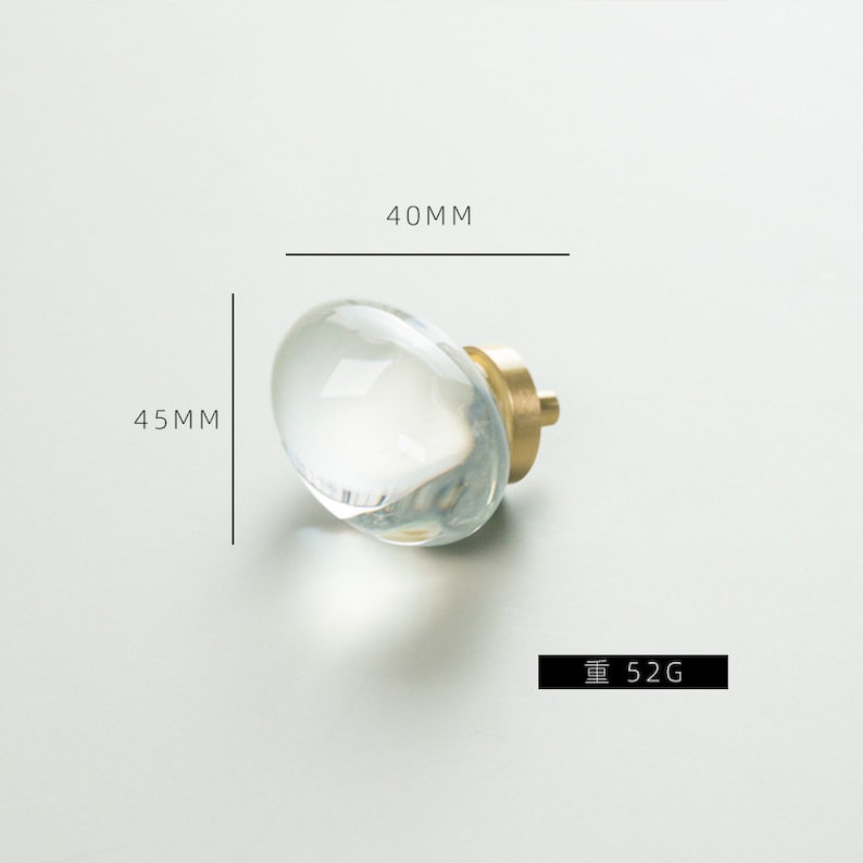 Clear Crystal Glass Knobs With Brass Base (1.26") - Etsy