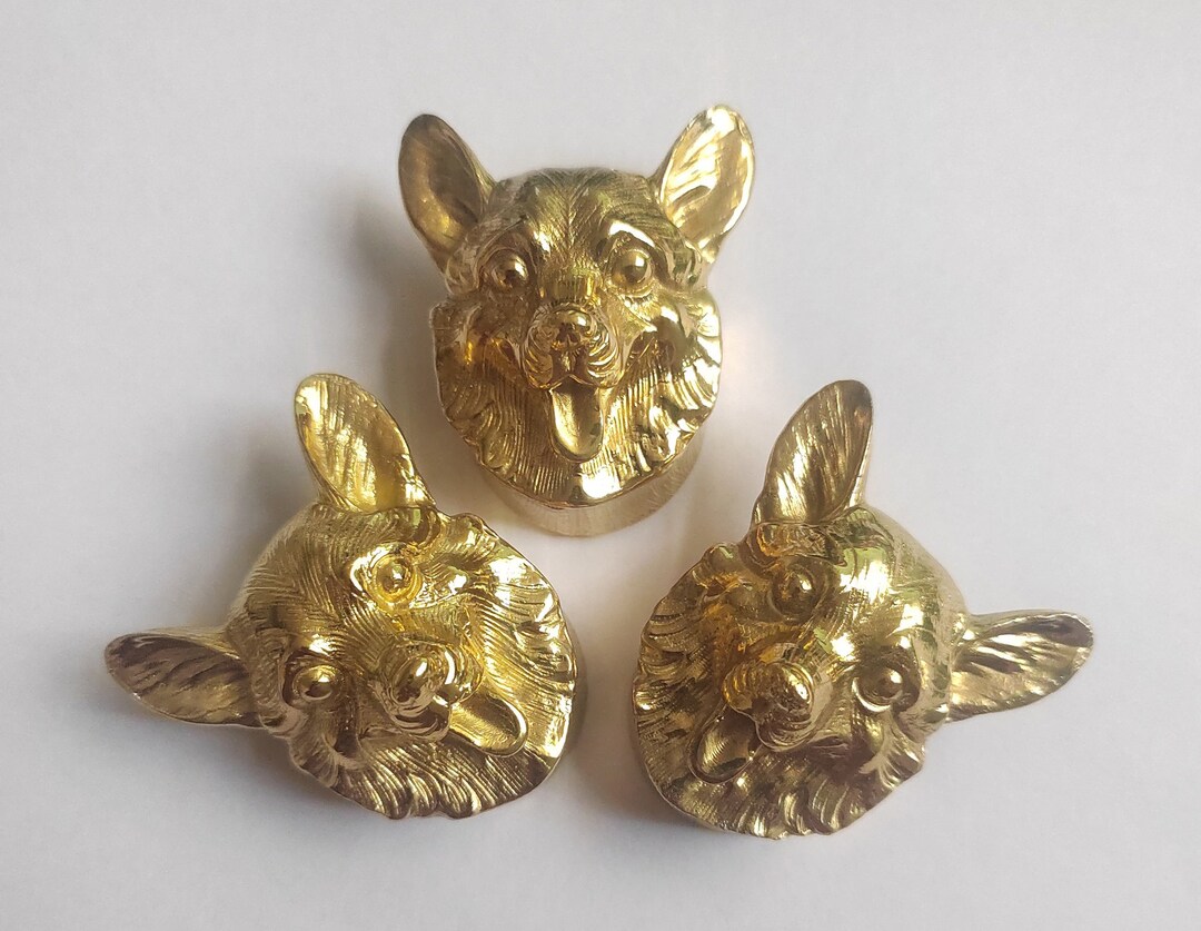Dog Knobs Brass Drawer Knobs Pulls Dresser Knobs Kitchen Cabinet Pulls Handle Door Knob Ring ...