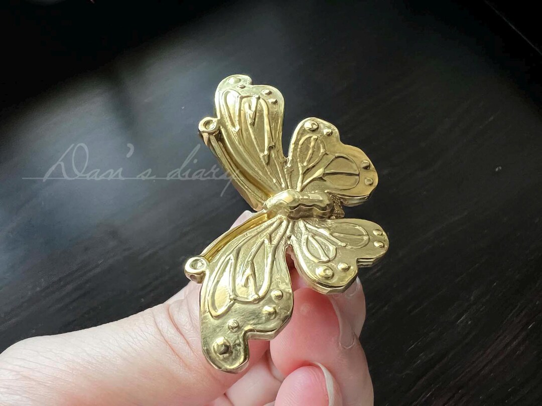 Brass Butterfly Knobs Modern Gold Knobs Decor Dresser Knobs Pulls Child Gift Drawer Knob Kitchen ...