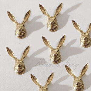 Brass Rabbit Knobs Modern Gold Knobs Decor Dresser Knobs Pulls Child Gift Drawer Knob Kitchen ...