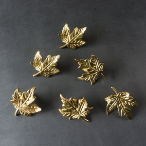 Solid Brass Leaf Knobs Cabinet Pull Knobs Gold Leaves Dresser - Etsy