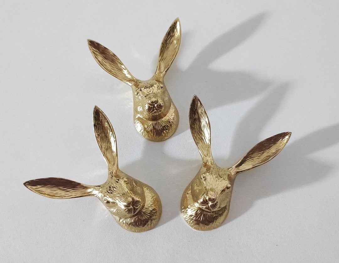 Brass Rabbit Knobs Modern Gold Knobs Decor Dresser Knobs Pulls Child ...