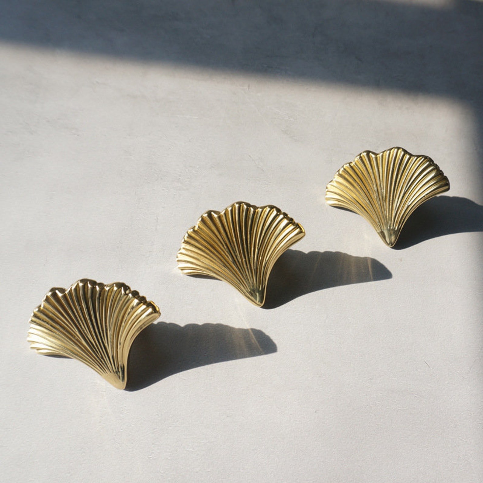 Solid Brass Leaf Knobs Cabinet Pull Knobs Gold Leaves Dresser | Etsy