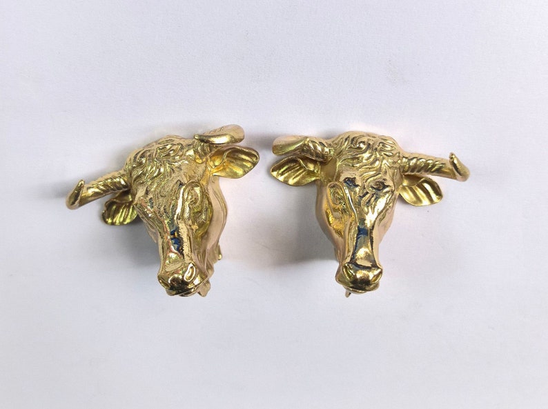 Brass Bull Head Knob: Modern Gold Decor, Drawer Pull - Etsy