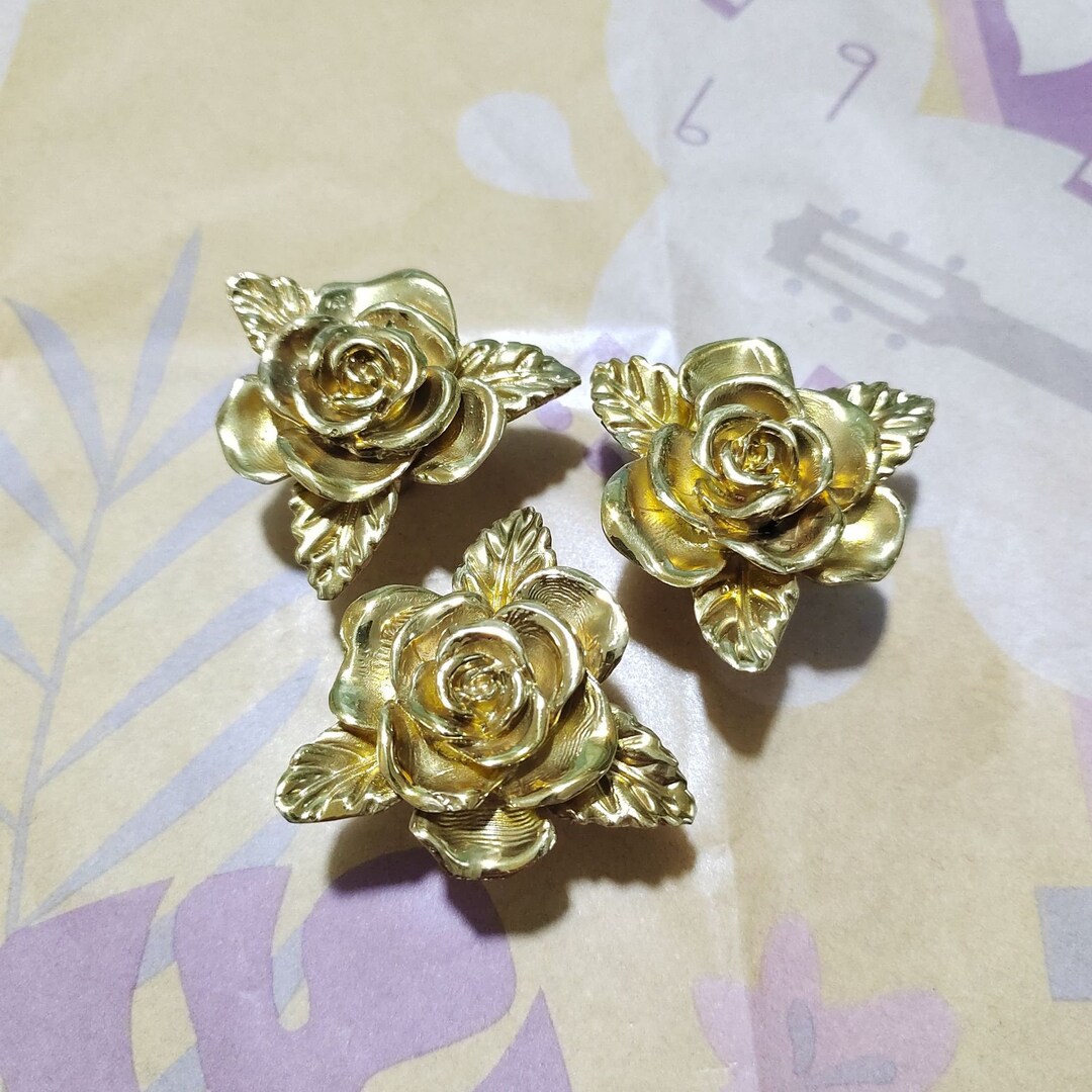 Flower Brass Knobs Kitchen Pulls and Knobs Cabinet Handles Knobs Nordic Style Drawer Knobs Pulls ...