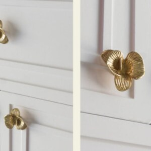 Flower Brass Knobs Kitchen Pulls and Knobs Cabinet Handles Knobs Nordic Style Drawer Knobs Pulls ...