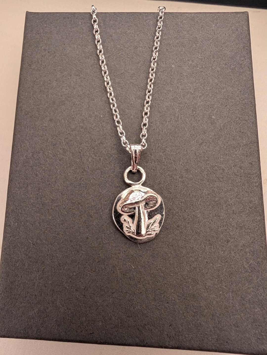 Sterling Silver Toadstool Necklace: Woodland Mushroom Pendant - Etsy