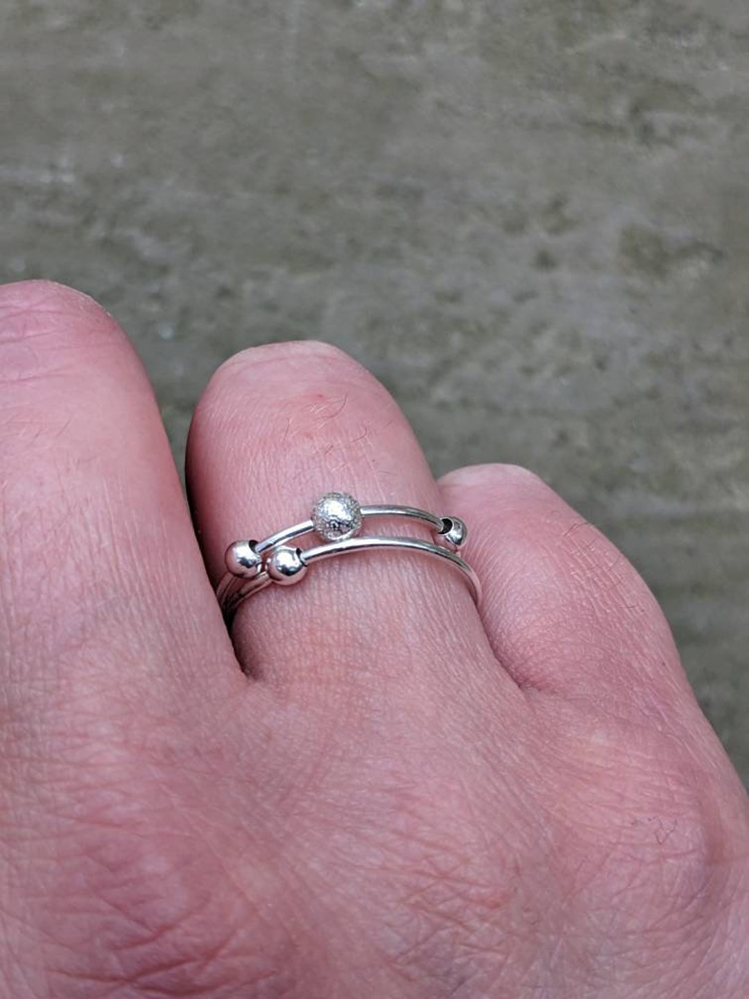 Delicate Sterling Silver Fidget Ring, Dainty Ring, Minimalist Spinner ...