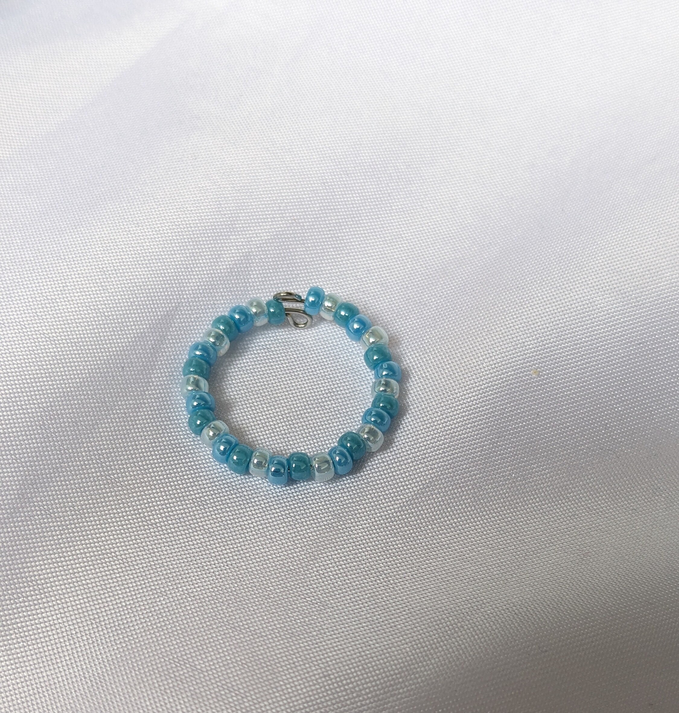 Beaded Ring, Adjustable Ring, Memory Wire Ring, Pink, Blue, Aqua, Turquoise, Colourful Jewellery ...