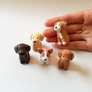 Golden Retriever Puppy Mini-figure / Customizable Clay Dog Figurine ...
