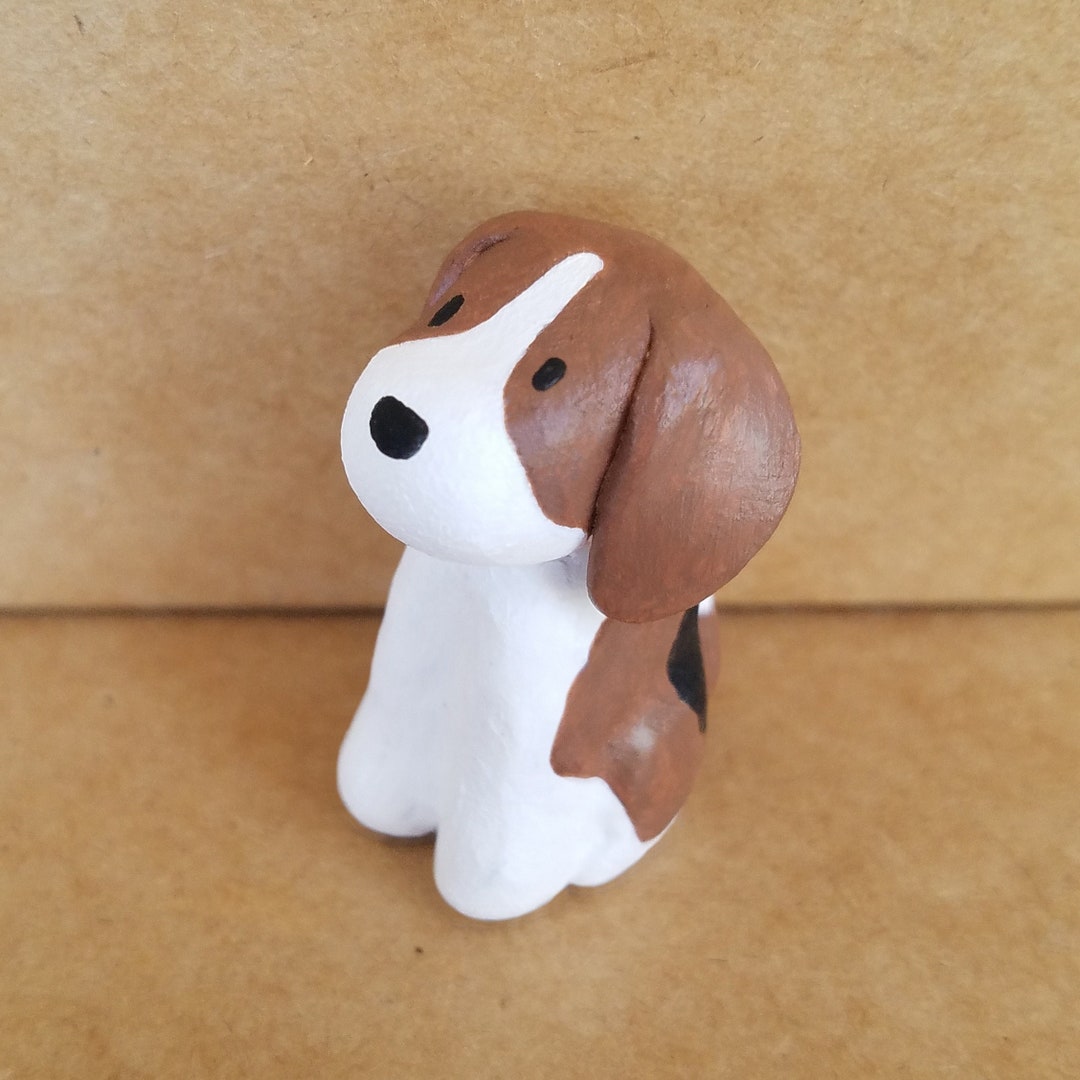 Beagle Puppy Mini-figure / Customizable Clay Dog Figurine Statue - Etsy