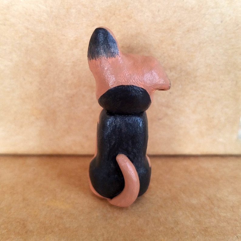 German Shepherd Puppy Mini-figure / Customizable Clay Dog Figurine ...