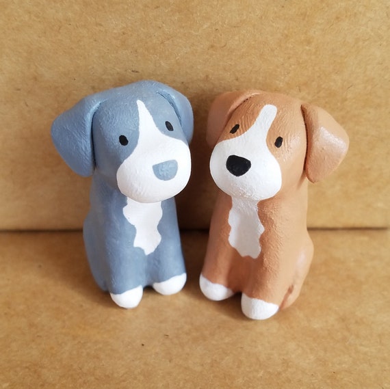 Pit Bull Puppy Mini-figure / Customizable Clay Dog | Etsy