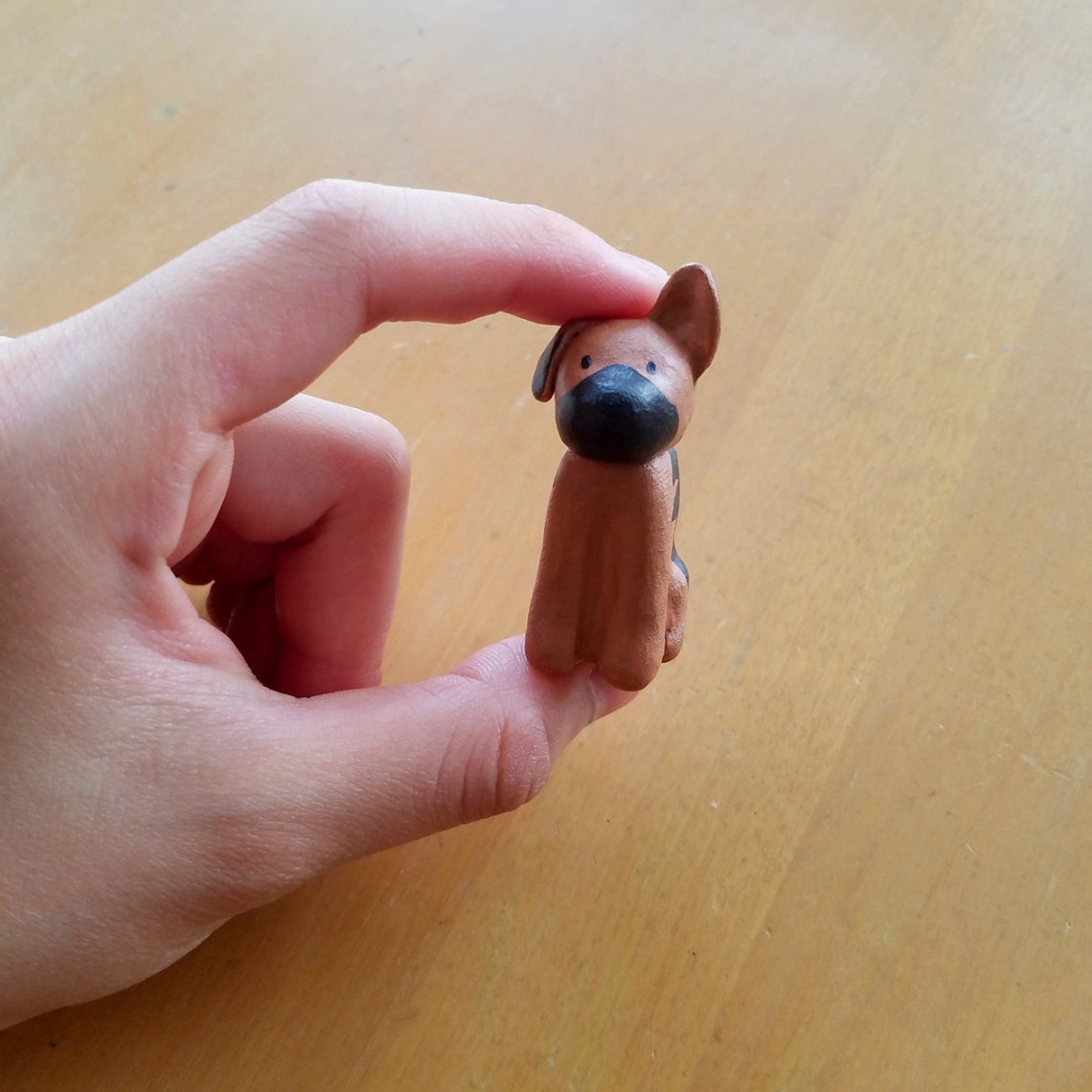 German Shepherd Puppy Mini-figure / Customizable Clay Dog Figurine ...